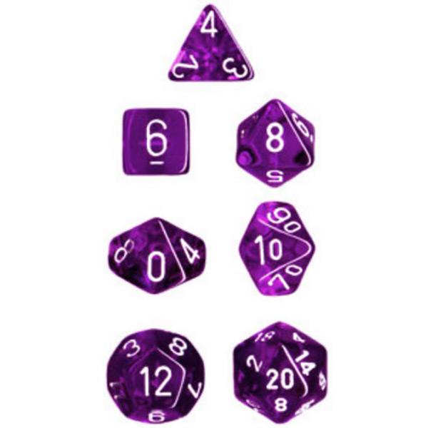 Translucent Purple/White (set of 7 dice) - Chessex | Science Fiction ...